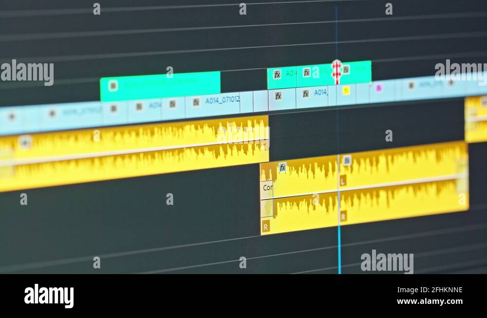 Video editing timeline - editor going through clips and frames Stock ...