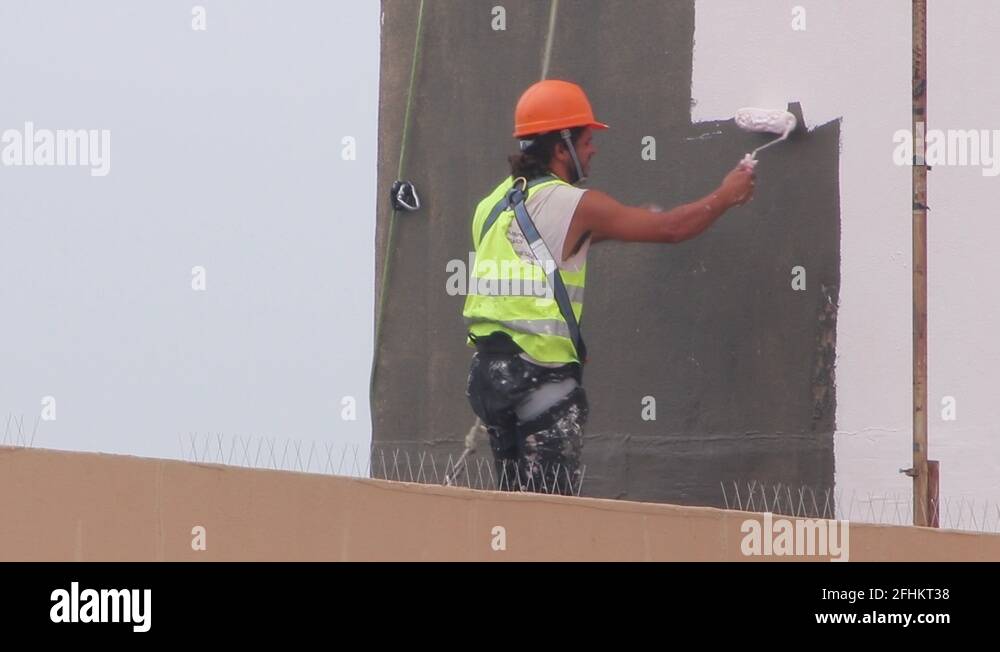 Hanging wall painter with roller Stock Videos & Footage - HD and 4K ...