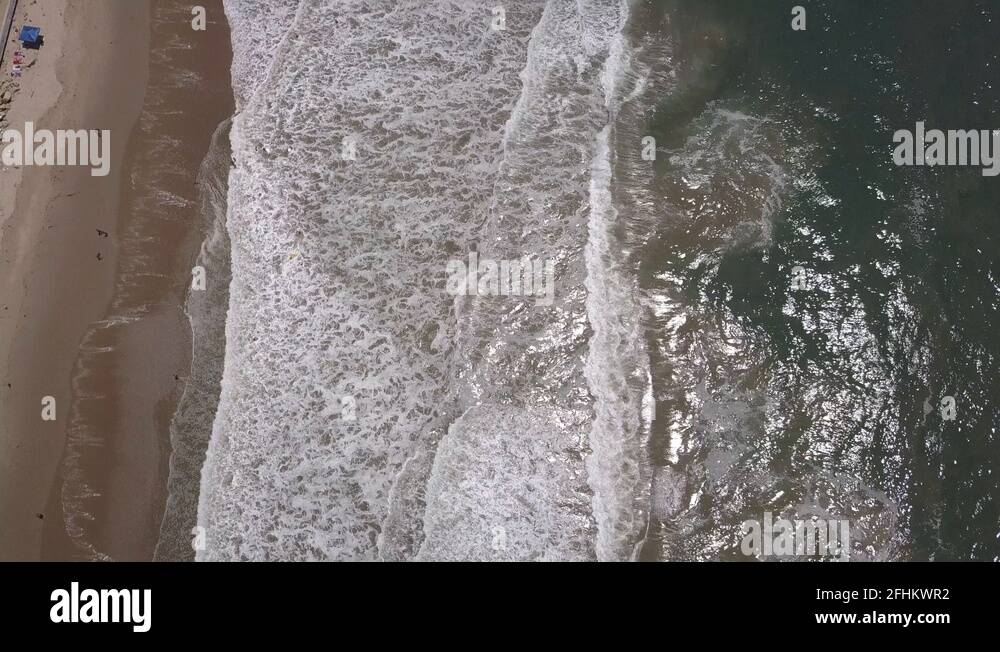 Overhead Panning of Waves Crashing Onto to Horizon 4k Stock Video ...