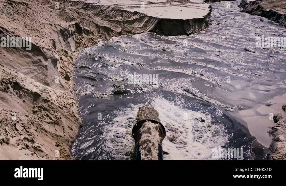 Sand is lifted from the bottom of rivers and dredge poured all ashore ...