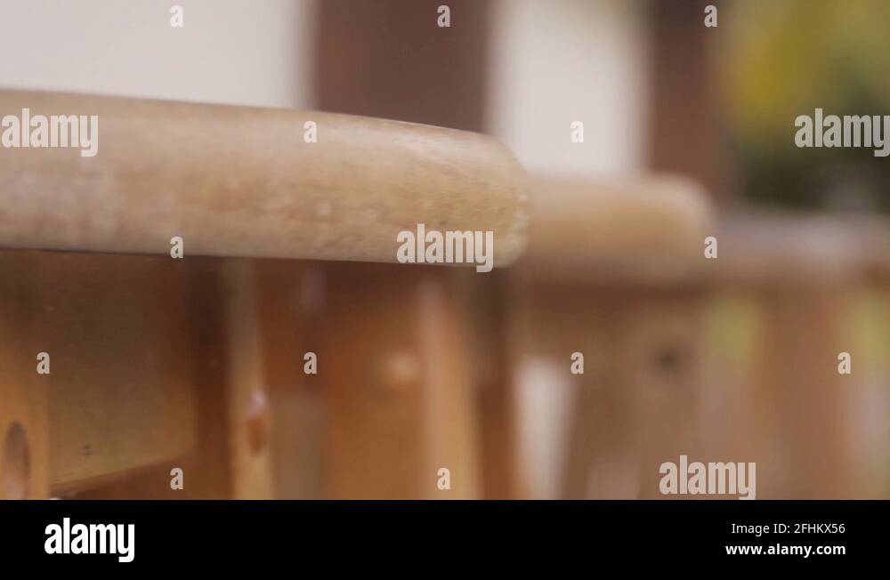 Wooden Chairs Aligned - Slide Left To Right And Focus Stock Video ...