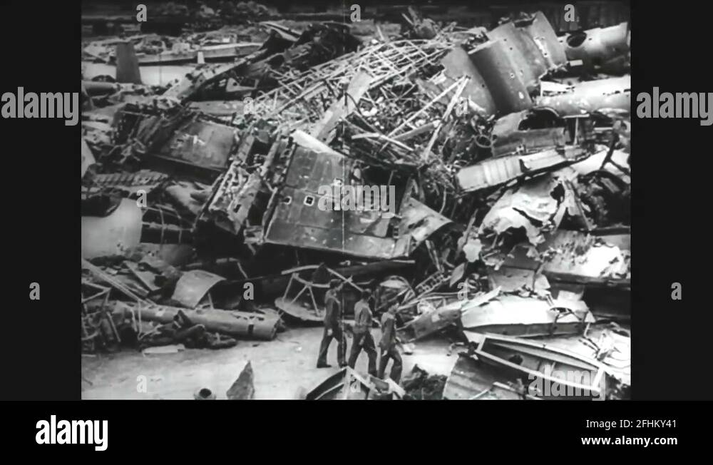 Scenes of dead body and injured victim during World War II - 1945 Stock ...