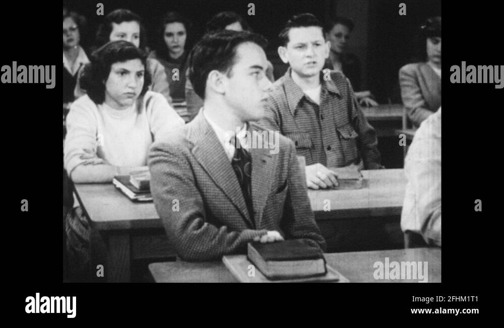 1940s: Classroom. Students and teacher talk Stock Video Footage - Alamy