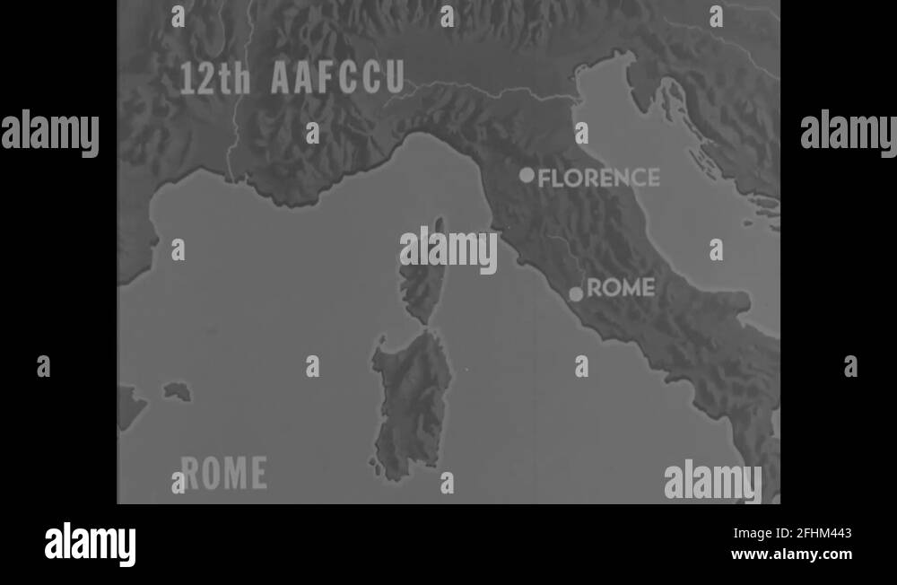 Map representation depict Rome being attack during World War II - 1944 ...