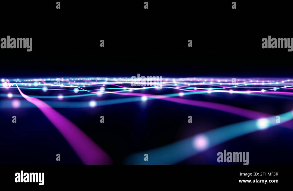 Neural network grid data flying. Abstract background animation Stock ...