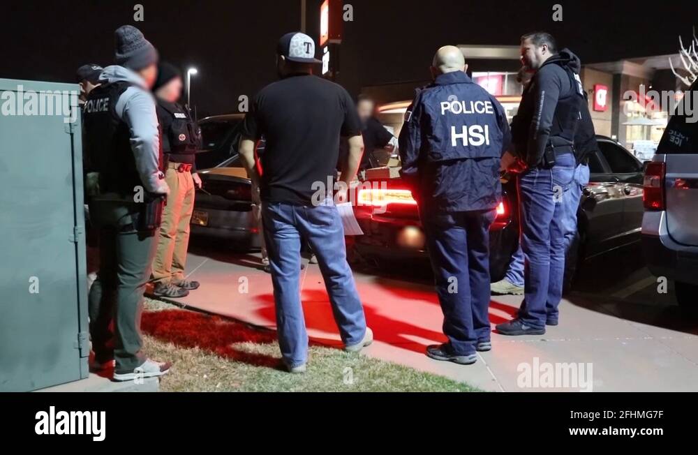 ICE officers on duty standing together on the street - 2018 Stock Video ...