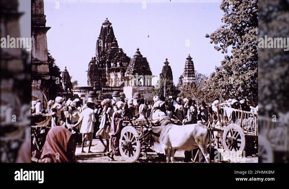 1950s Hindu Temple Khajuraho Unesco World Heritage India Vintage Old ...