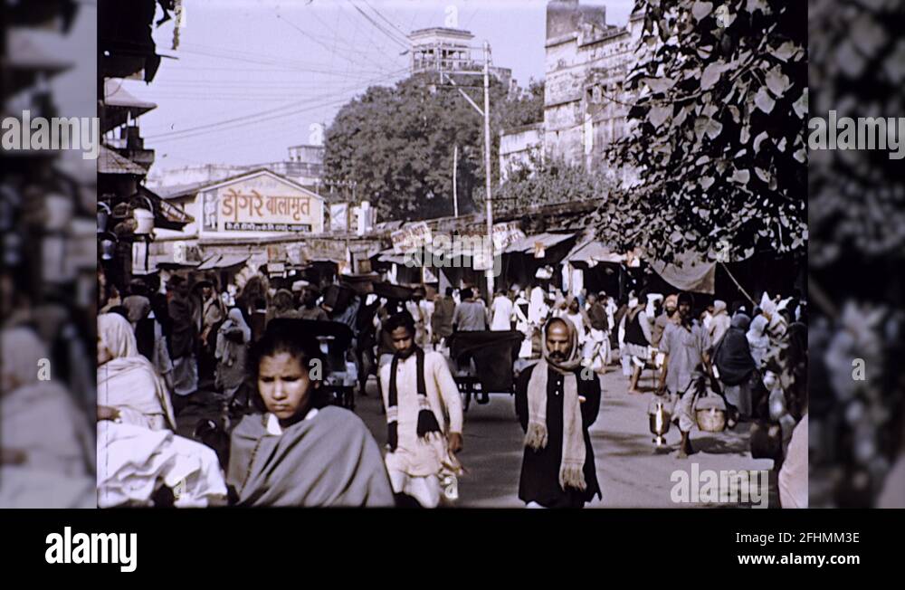 1950s Street Scene People Indian Benares Varanasi India Vintage Old ...