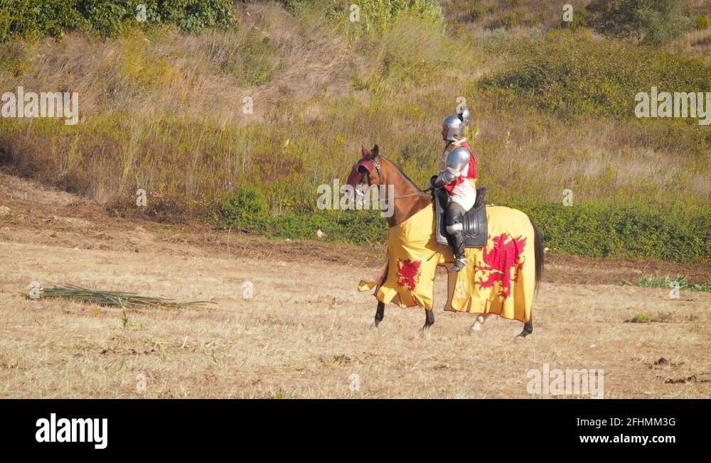 Spanish medieval knight preparing for battle, reconstruction of ...