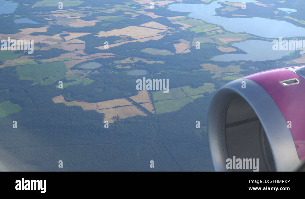 Classic image through aircraft window onto jet engine Stock Video ...