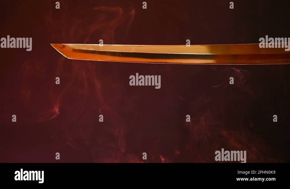 Japanese katana sword. Blade close-up Stock Video Footage - Alamy