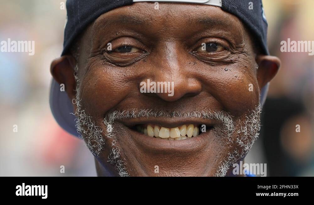 Mature black man in city face portrait smile happy Stock Video Footage ...