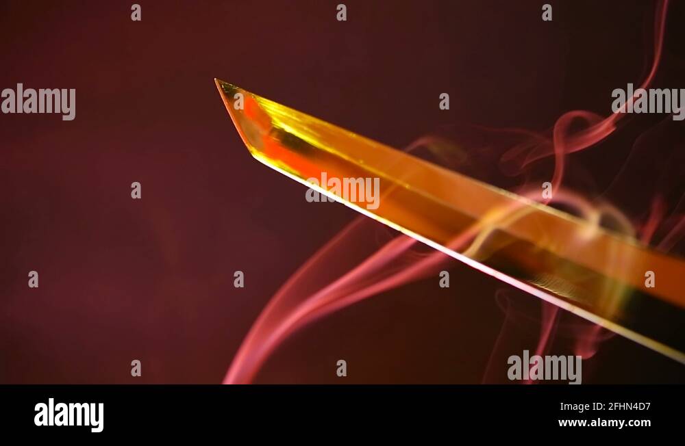 Japanese katana sword. Blade close-up Stock Video Footage - Alamy