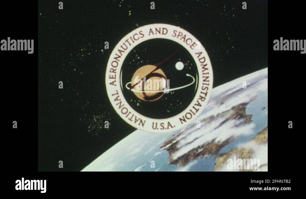 1960s: UNITED STATES: The End title. NASA logo. Image of Earth. End of ...