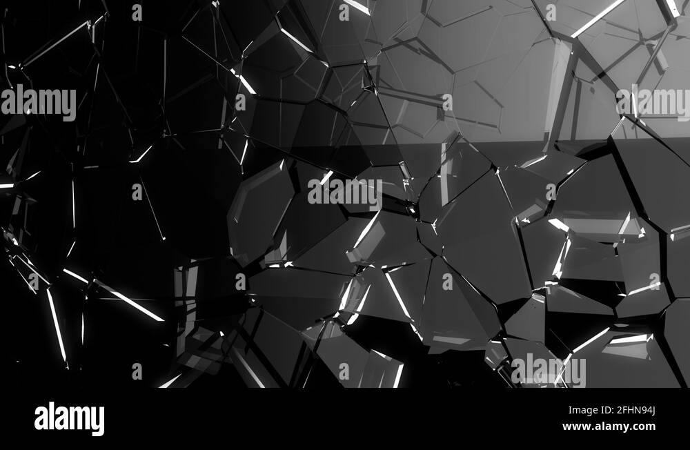 Glass crack and shatter with slow motion. Alpha, 3d render, 3d ...