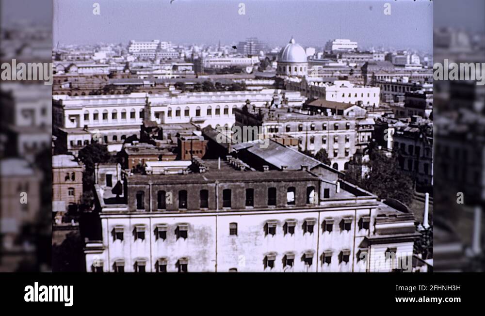 1950s Panorama Cityscape Old Skyline Calcutta Kolkata India Vintage ...