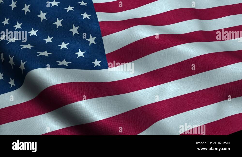 Photorealistic 4k Close up of united states, usa flag slow waving with ...