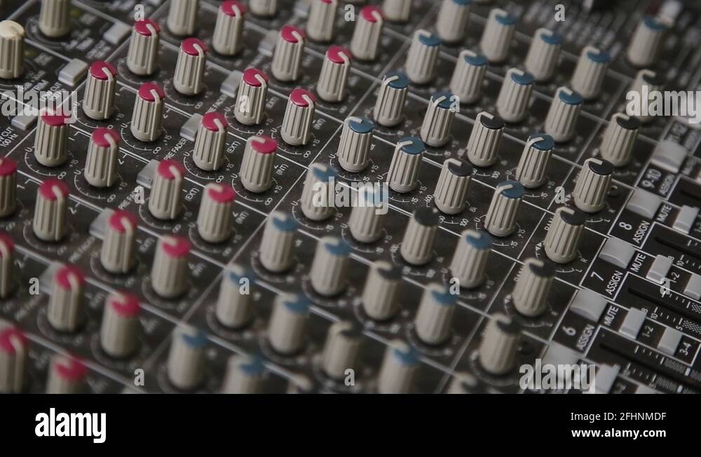 Mixing console also called audio mixer, sound board, mixing deck or ...