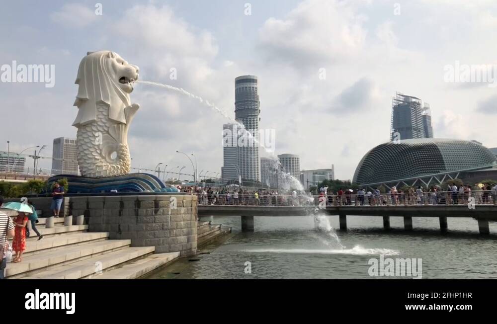 Fountain merlion park singapore Stock Videos & Footage - HD and 4K ...