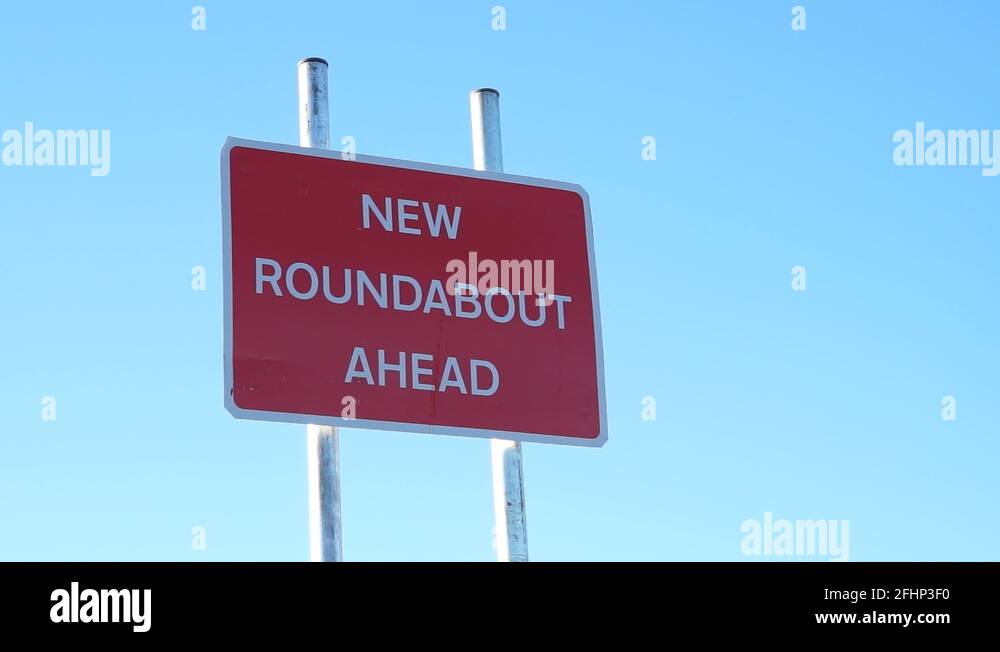 Roundabout warning sign Stock Videos & Footage - HD and 4K Video Clips ...