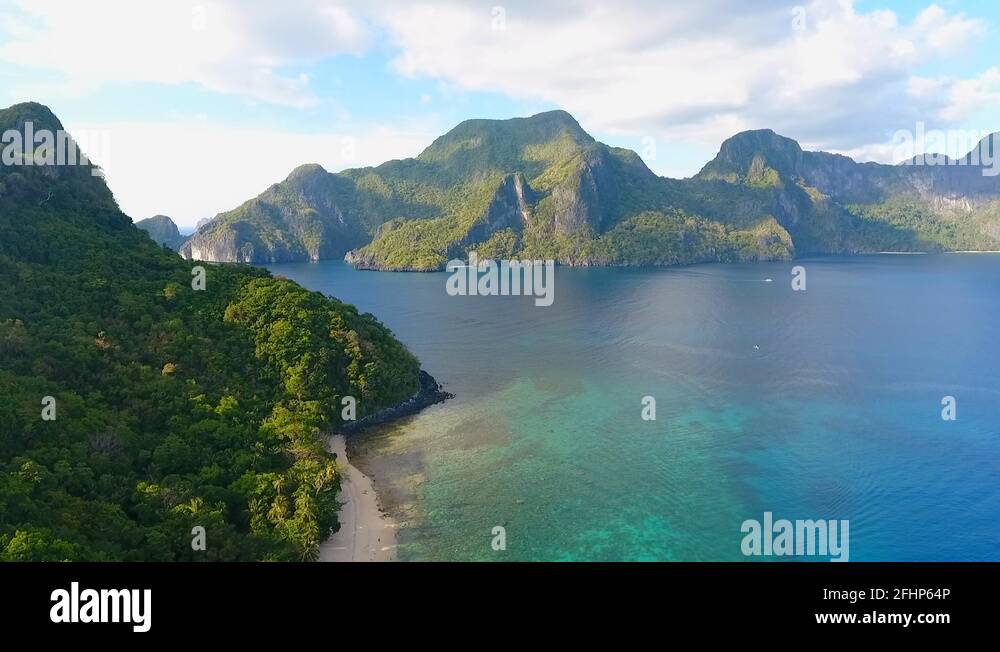 Aerial View of the Ocean, Mountains, and Beaches in the Philippines ...