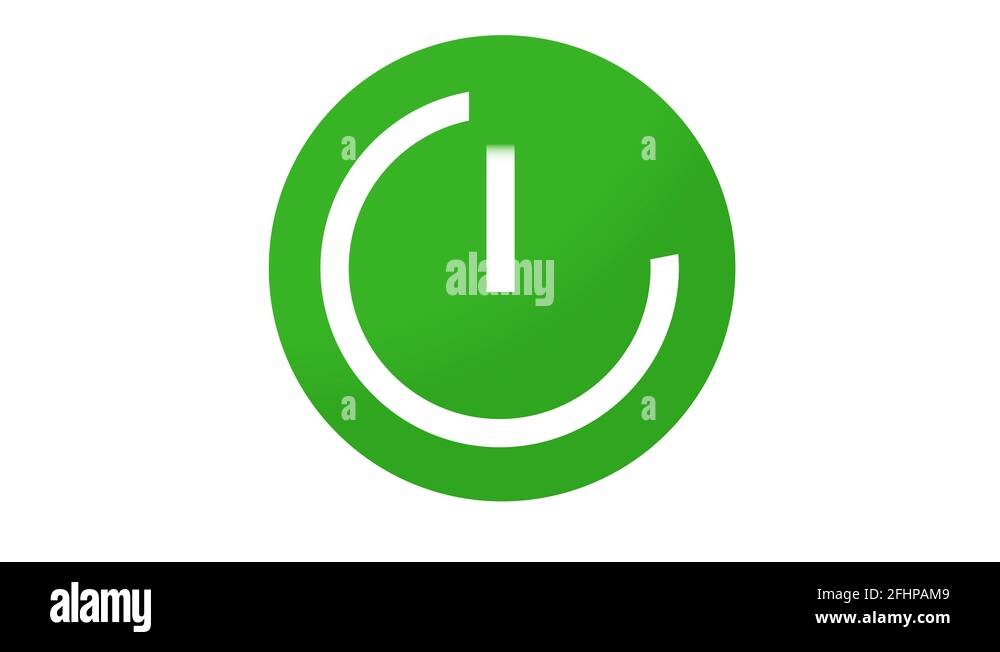 Turn on Power button icon symbol in and out animation glowing Stock ...
