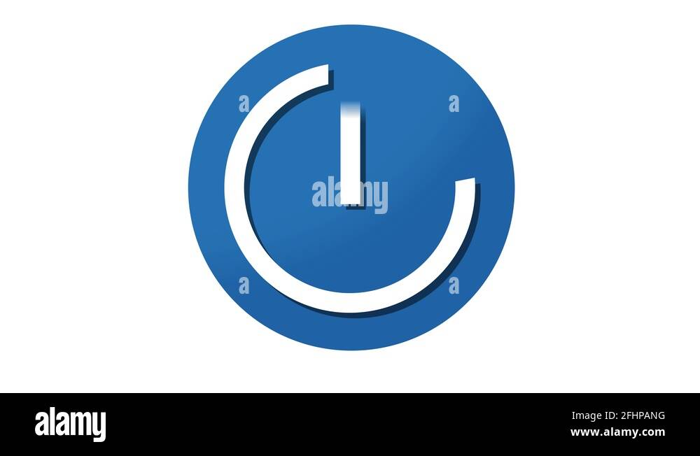 Turn on Power button icon symbol in and out animation blue Stock Video ...