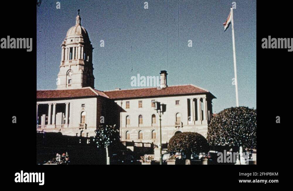 1950s SOUTH AFRICA: Government building in Pretoria. Map of South ...