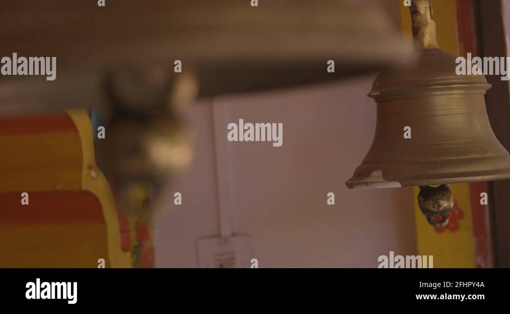 Bells from a Hindu Temple in India. Slow motion Stock Video Footage - Alamy