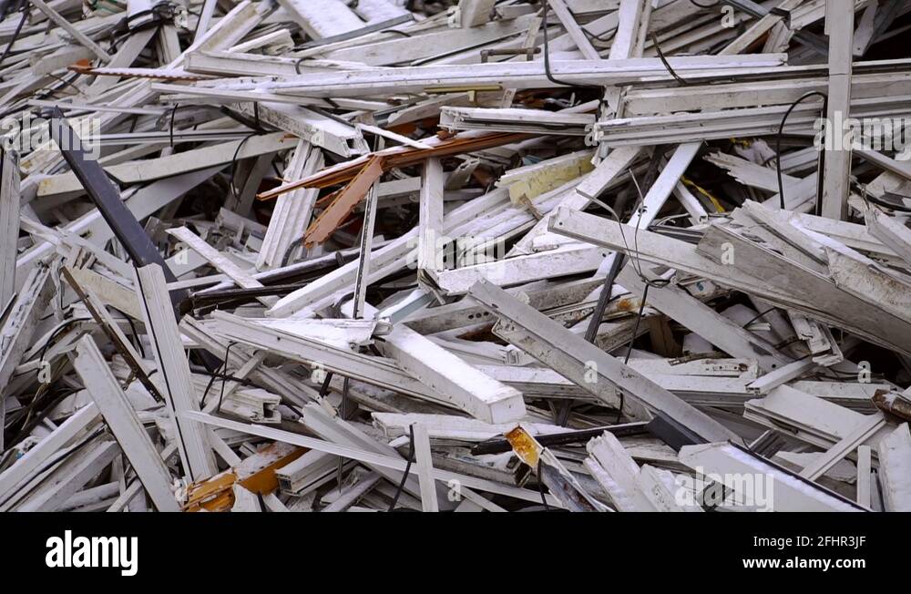 Recycling of plastic window profiles Stock Video Footage - Alamy
