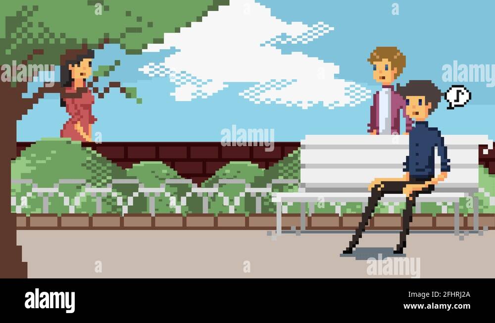 Pixel art game characters animation various people walking dating in ...