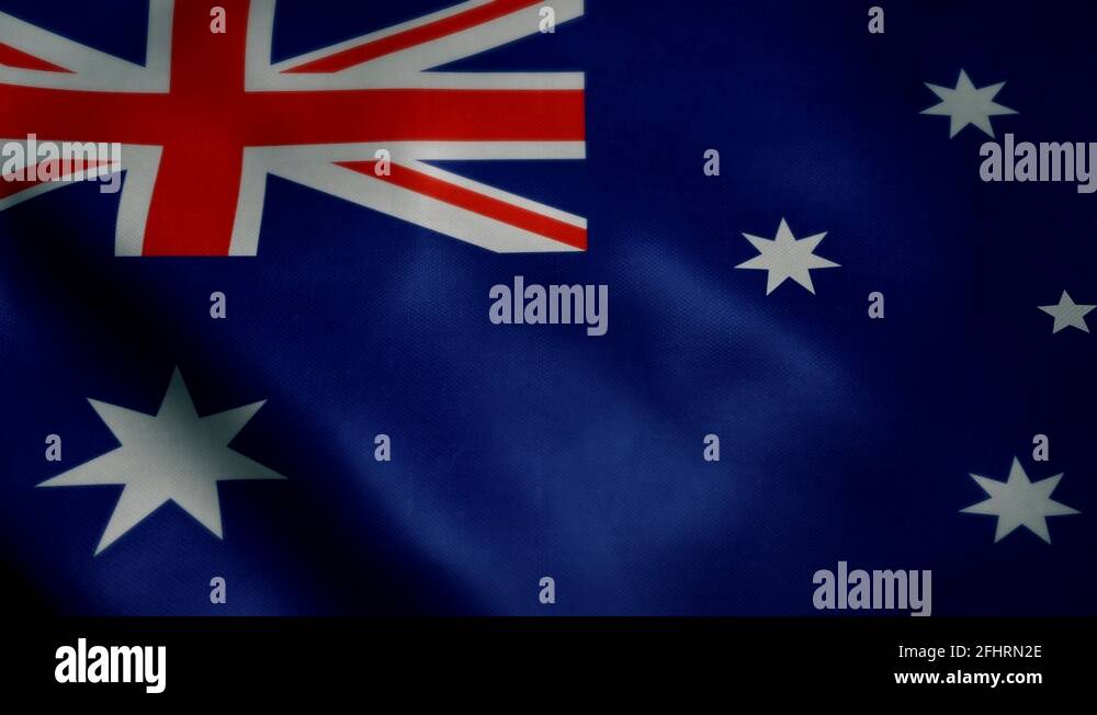 Flag of Australia, slow motion waving. Looping animation. Ideal for ...