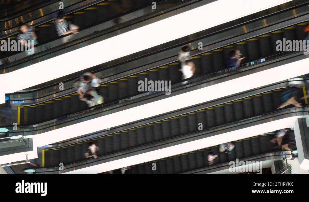 Multiple escalators at asian shopping mall Stock Videos & Footage - HD ...