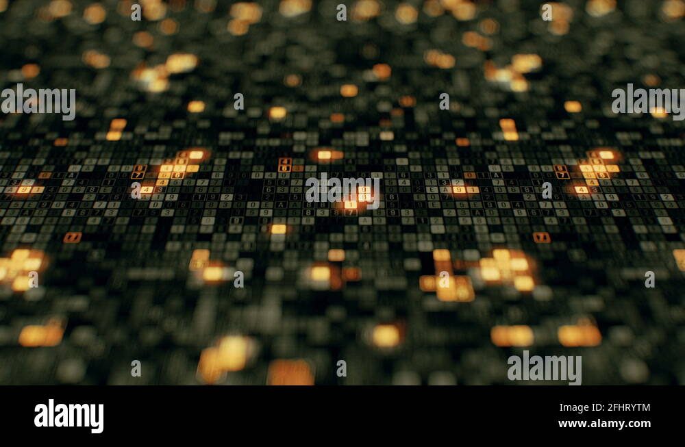 Technologic Background With Representation Of Hexadecimal Code Seamless Loop Stock Video Footage