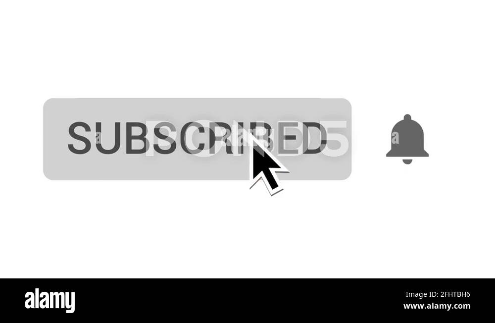 Mouse Clicking a Subscribe Button and Bell Notification with a White ...