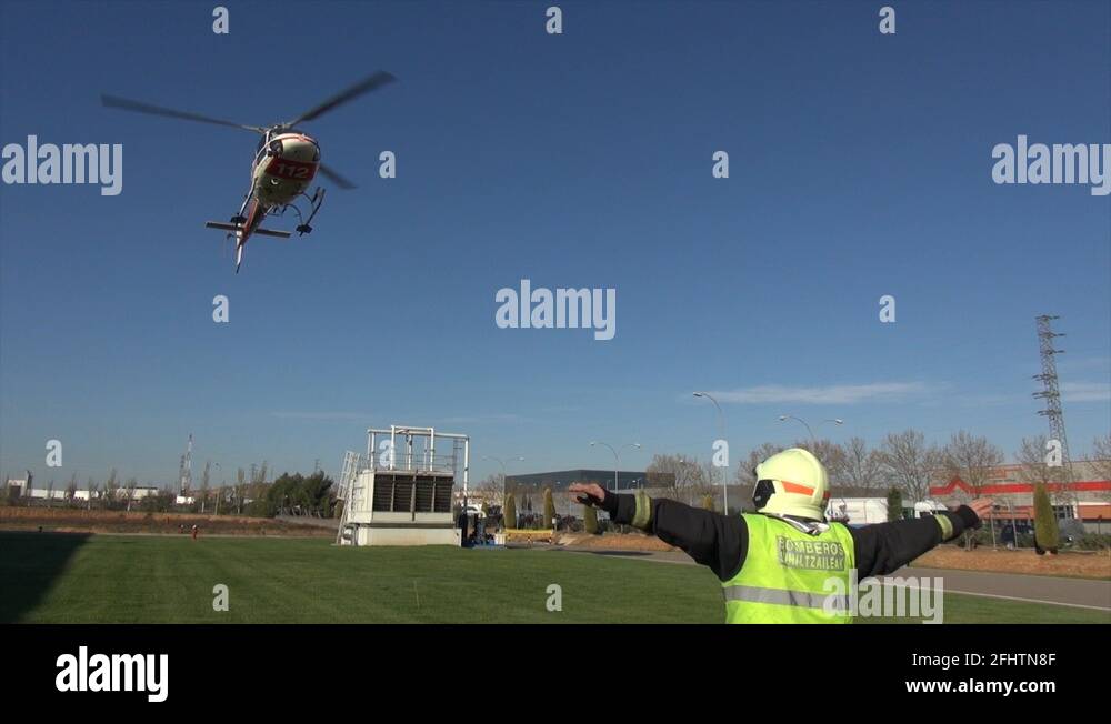 Emergency helicopter doing maneuvers Stock Video Footage - Alamy