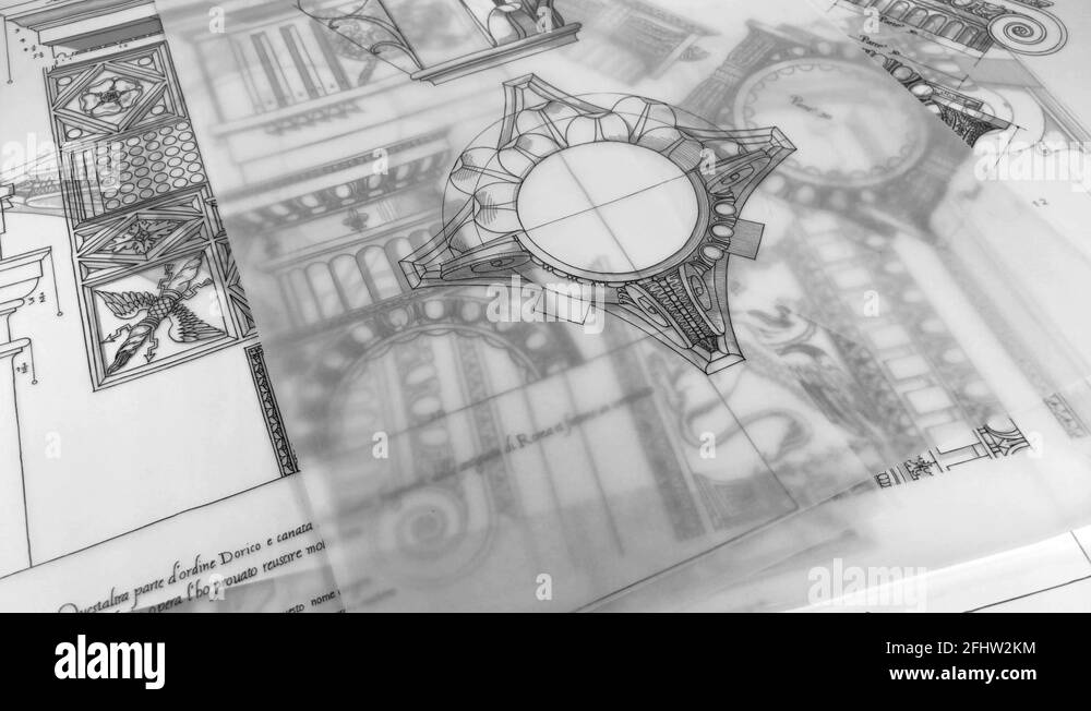 blueprints - drawings of antique architecture - drawings of antique ...
