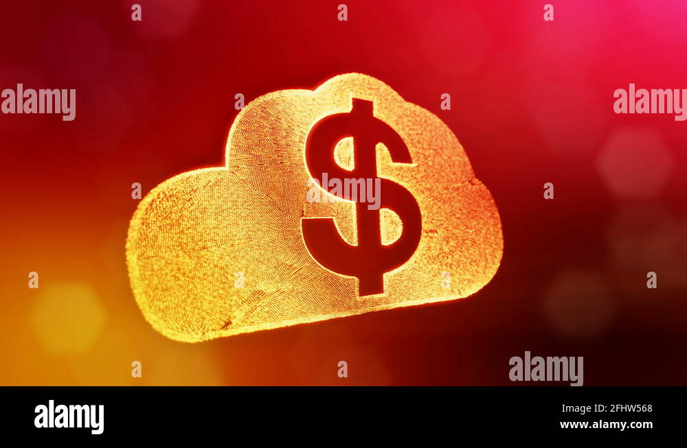 dollar sign in emblem of cloud. Finance background of luminous ...