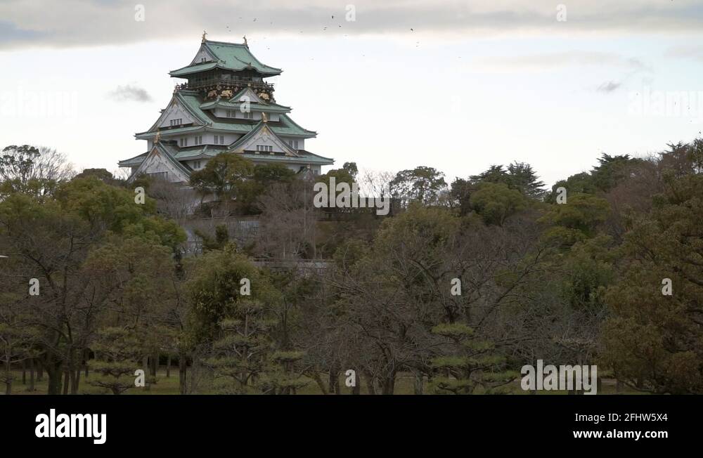 Traditional Japanese Castle in Osaka from the Samurai era, Osaka-jo, in ...