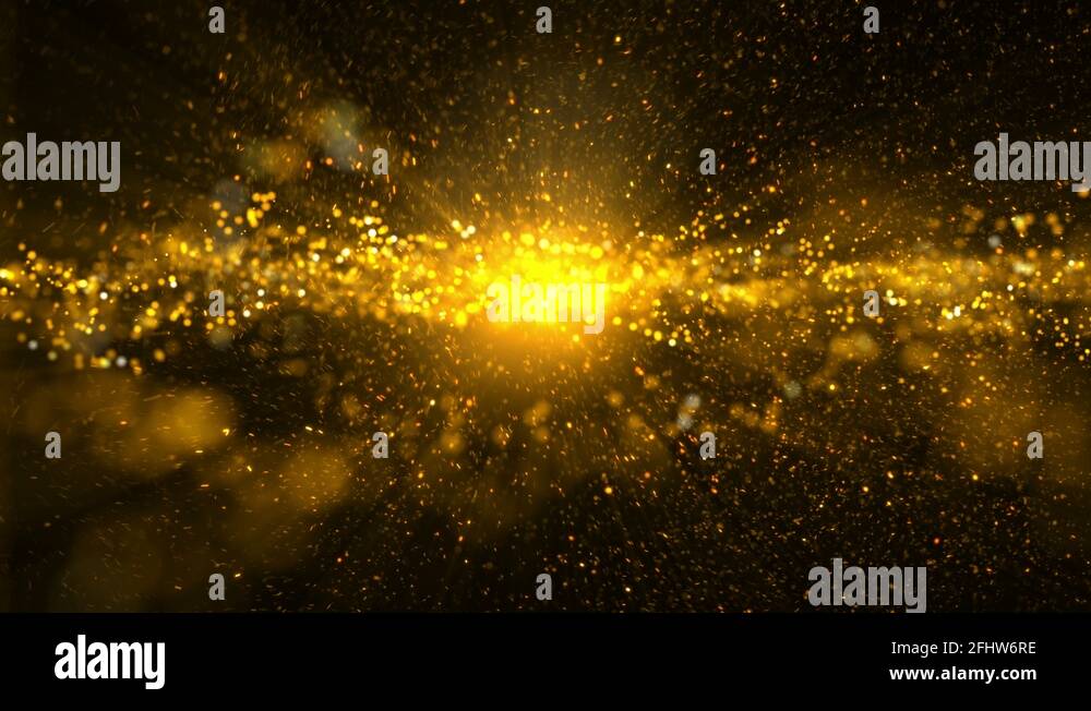 Beautiful 3D universe of floating gold organic dust particles. 4k Stock ...