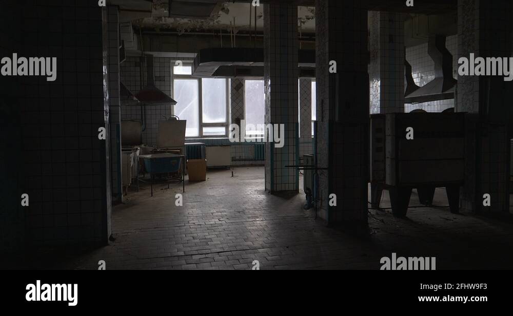 Pyramiden 32 - ruins of old Soviet era kitchen of Pyramida cultural ...