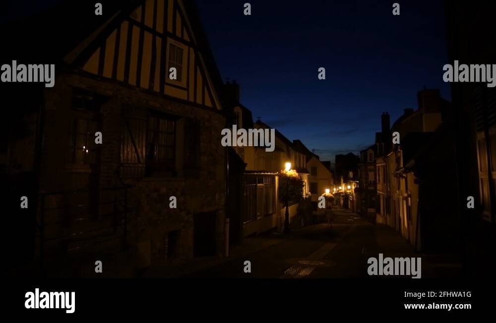 Medieval town at night in Europe Stock Video Footage - Alamy
