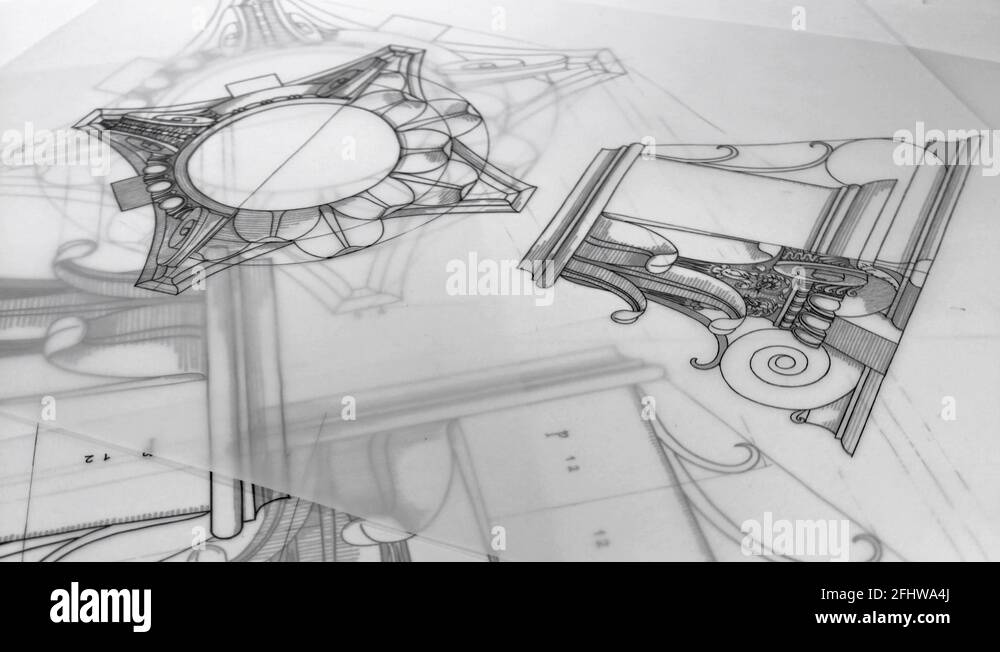 blueprints - drawings of antique architecture - drawings of antique ...