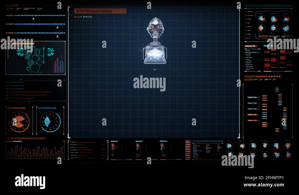 3D robot, Scanning body in futuristic display, Artificial Intelligence ...