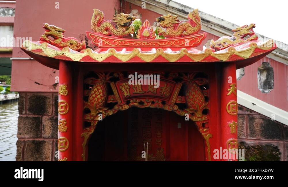 Chinese Buddhist Spirit House By River in Malacca, Malaysia Stock Video ...