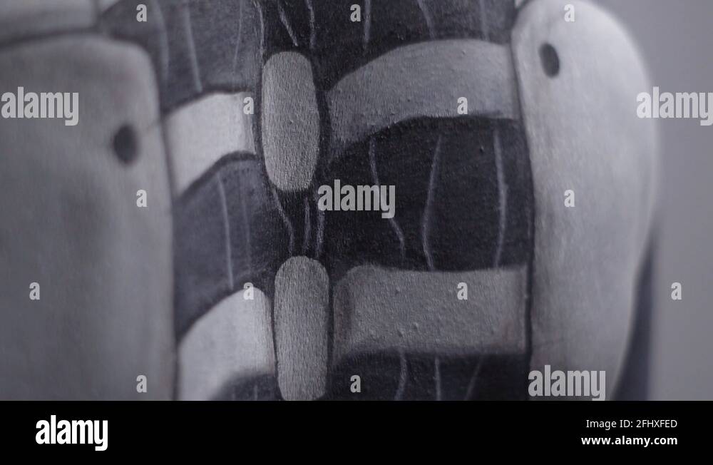 The back of the android, the mechanical movements of a cyborg man Stock ...