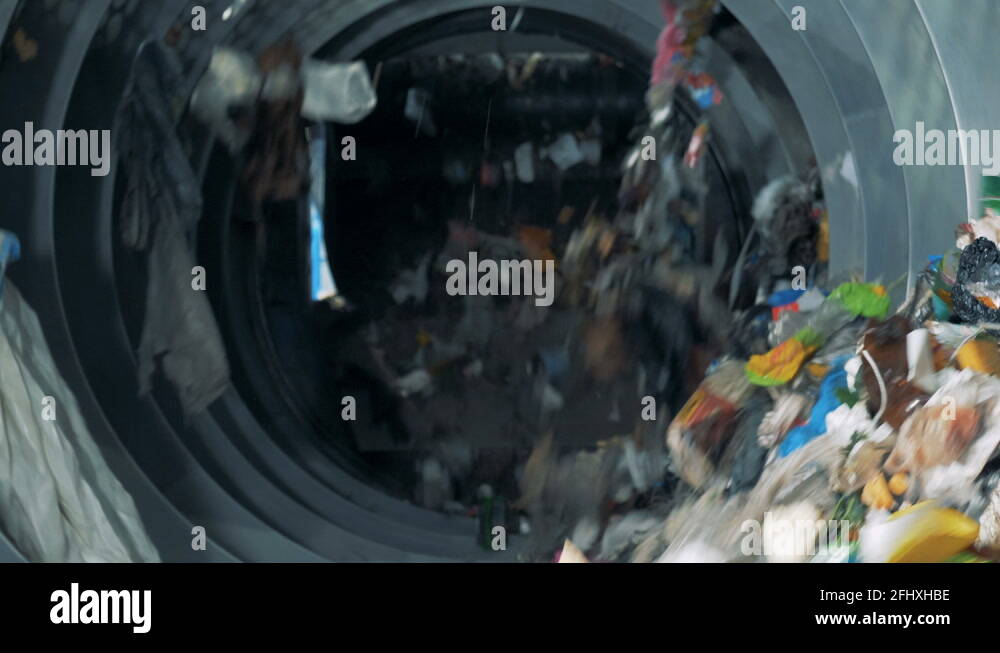 Garbage ready for recycling in a garbage sorting center Stock Video ...