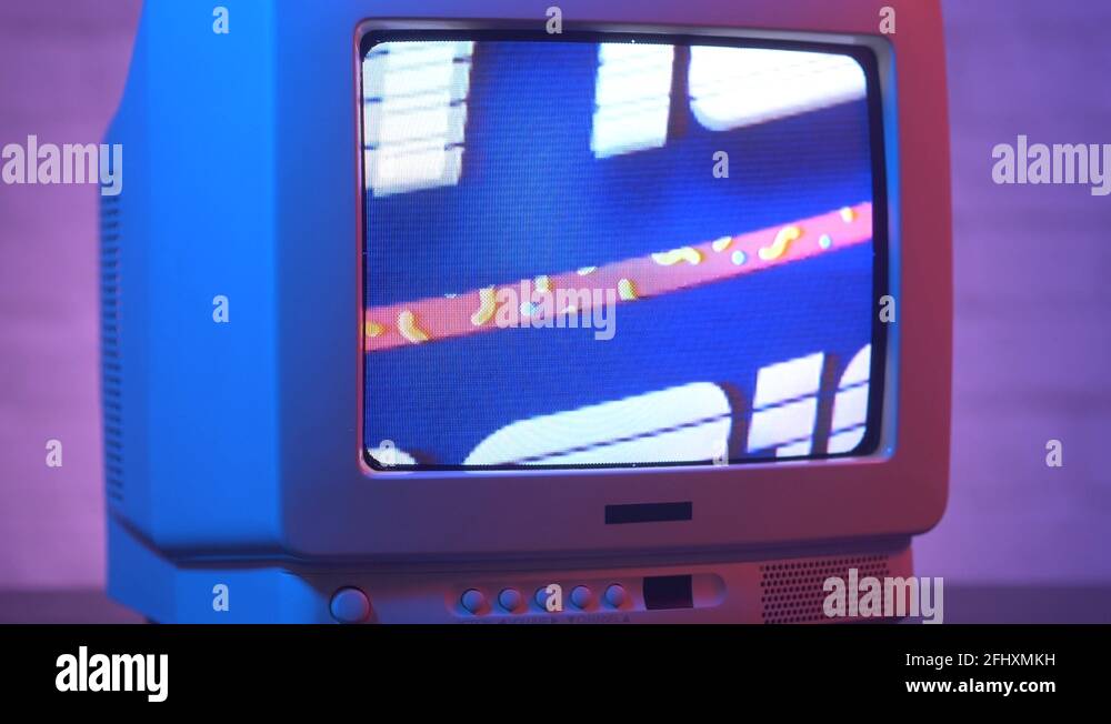 THE 90s Text on Vintage Old TV Screen CRT Retro Stock Video Footage - Alamy