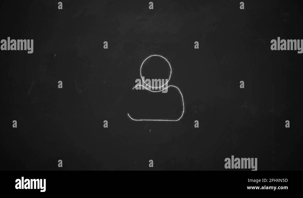 hand drawing line art showing people network symbol with white chalk on ...