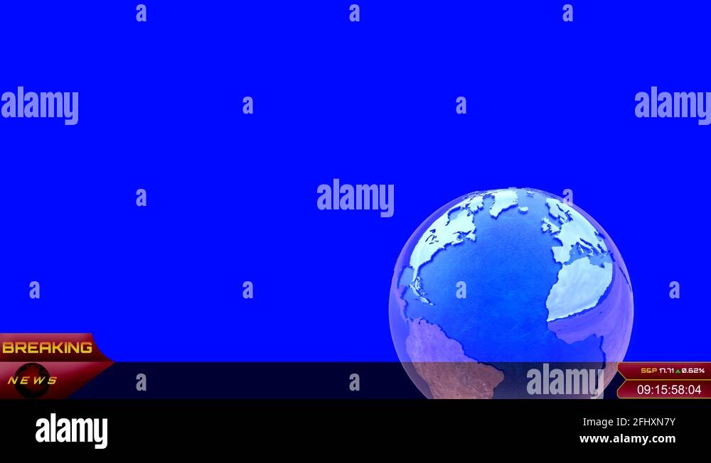 Animated news broadcast overlay for the bottom of the screen, lower ...